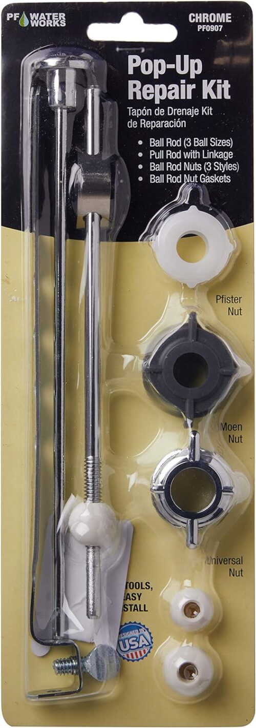 PF WaterWorks Pop-Up Drain Repair Kit with Adjustable Threaded Center ...